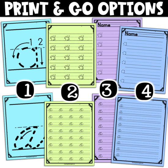 Handwriting Practice Print Cursive EDITABLE Worksheets – Teaching in ...