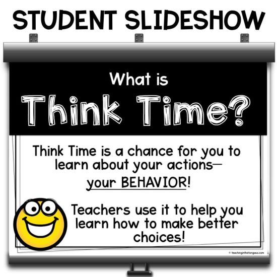 Editable Think Time Sheets and Slideshow PBIS Behavior Reflection ...