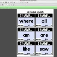 Editable I Have Who Has Template Card Games – Teaching in the Tongass