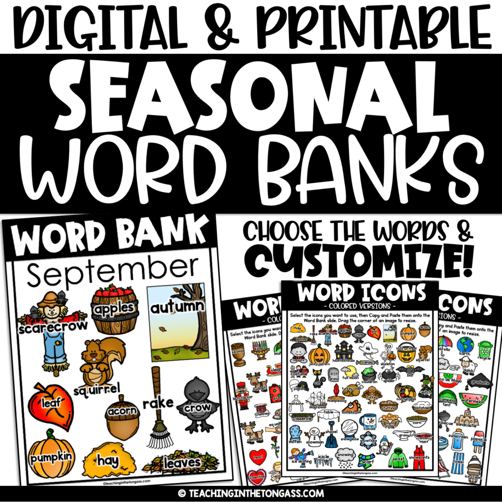 Writing Word Bank Posters Seasonal Holiday – Teaching in the Tongass