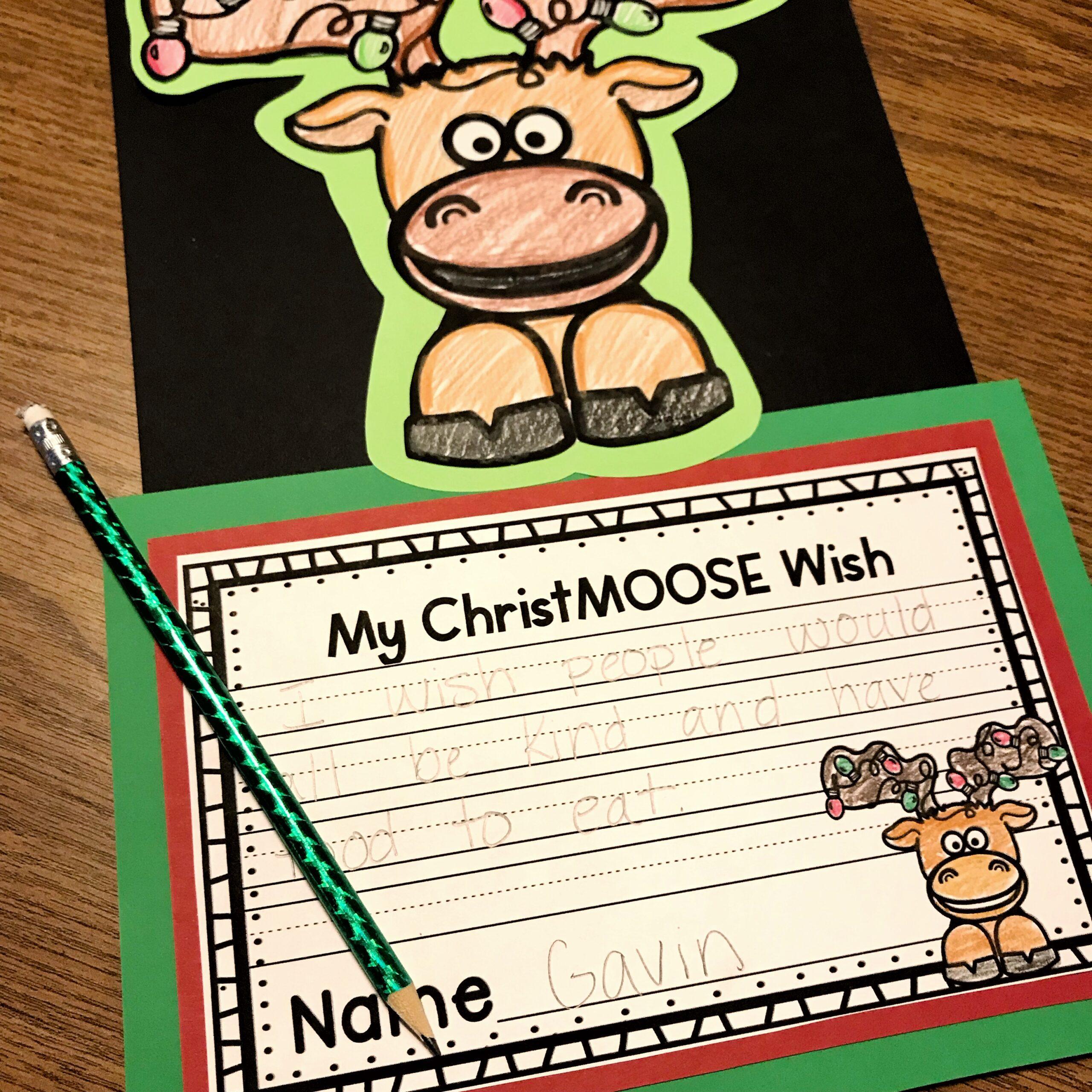 Christmas Moose Mooseltoe Craft Writing – Teaching in the Tongass