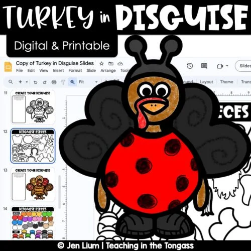 Turkey In Disguise Craft Template Project Digital and Printable ...
